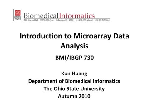 ppt introduction to microarray data analysis bmi ibgp 730 powerpoint presentation id 450287