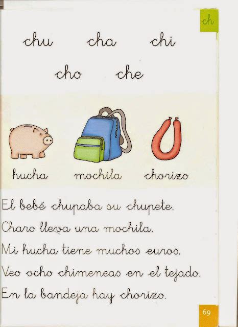 Aula Primaria Ficha Lectura Letra Ch