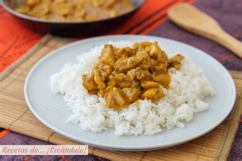 Pollo al curry con arroz y leche de coco Receta fácil y rica Recetas