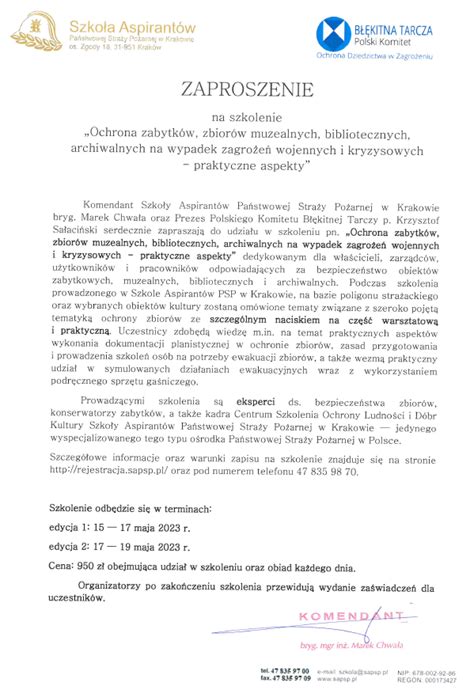 Zaproszenie Na Szkolenie Oficjalny Serwis Internetowy