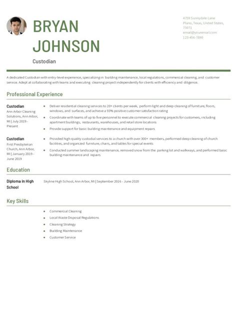 Custodian Resume Examples And Templates For 2024 ResumeBuilder