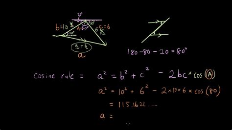 how to find the resultant magnitude and direction of vector sum using sine and cosine rule youtube
