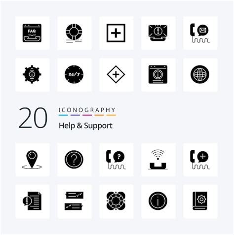 Premium Vector Help And Support Solid Glyph Icon Pack Like