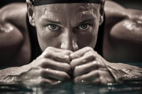 Premium Ai Image Swimmer Getting Ready For A Race Created With