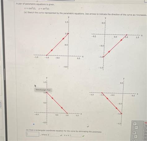 solved a pair of parametric equations is given