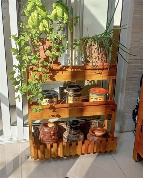Jardineira de Chão Suporte para Plantas Floreira Madeira P13