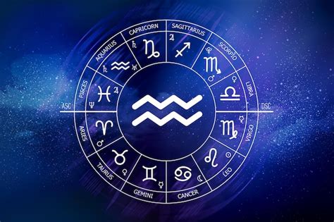 Premium Photo Aquarius Zodiac Sign Aquarius Icon On Blue Space