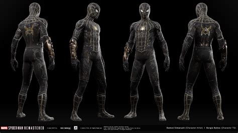 ArtStation Spider Man Remastered No Way Home Black Gold Suit