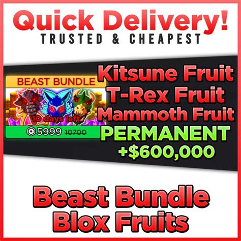 Beast Bundle Permanent Kitsune T Rex Mammoth Fruit Blox Fruits