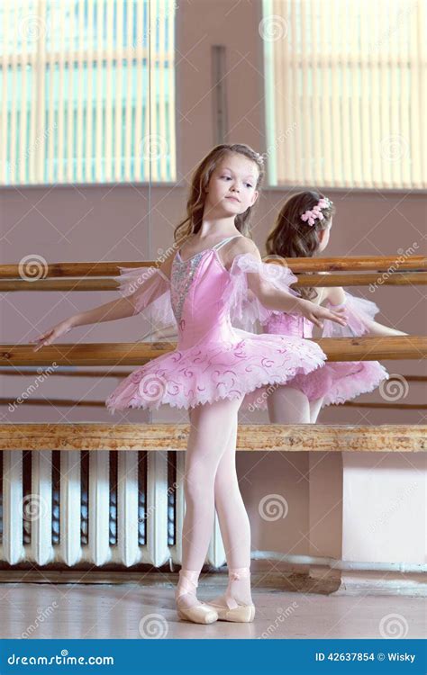 Image Of Petite Ballerina Posing In Pink Tutu Stock Photo Image Of