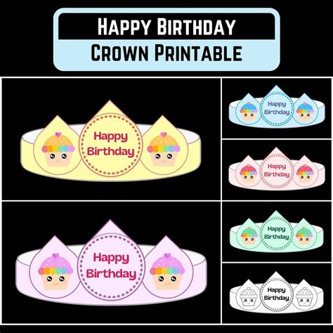Happy Birthday Crown Printable