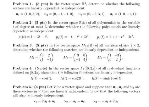 in the vector spare r4 determine whether the