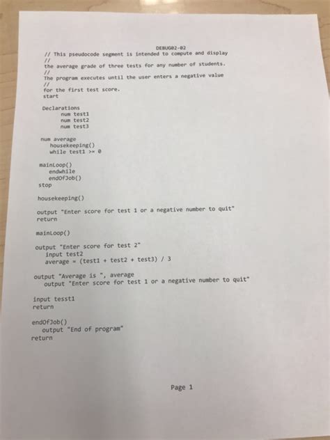 debuge2 02 this pseudocode segment is intended to
