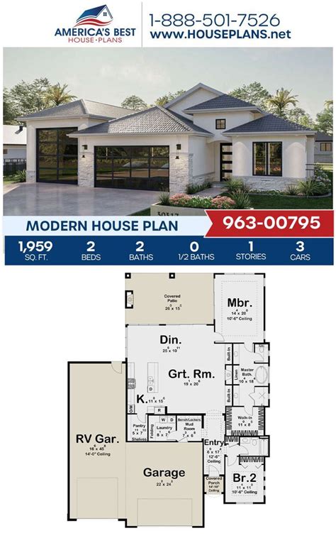 House Plan Modern Transitional Plan Square Feet