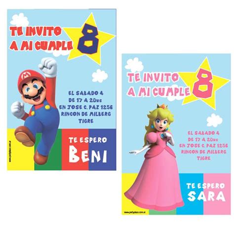 Invitación Mario Bros Pers Partyplace