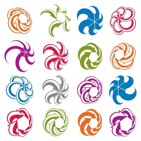 Colección de plantillas de símbolos conceptuales abstractos de flechas