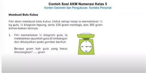 Latihan Soal Akm Kelas Sd Mi Materi Numerasi Beserta Kunci Jawaban