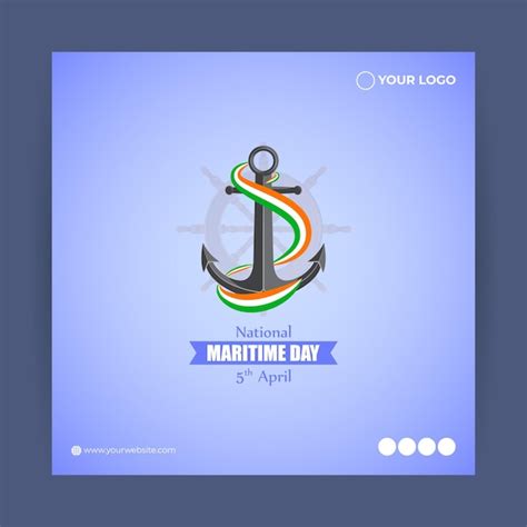 Ilustración vectorial para el día marítimo nacional Vector Premium