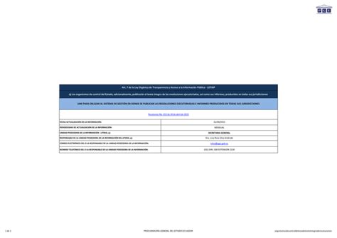 Art De La Ley Org Nica De Transparencia Y Acceso A Q Los