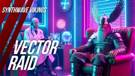 Synthwave Vikings Vector Raid Macht Das Schiff Bereit Royalty