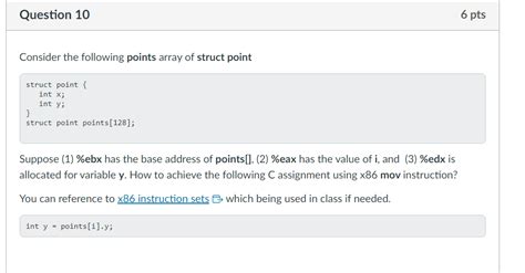 solved consider the following points array of struct point