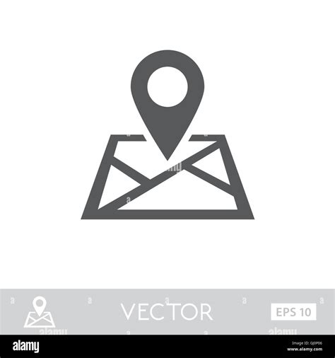 Un Icono Del Mapa De Vectores Con El Marcador En La Parte Superior