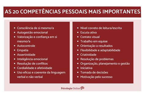 TIPOS de COMPETÊNCIAS PESSOAIS explicadas