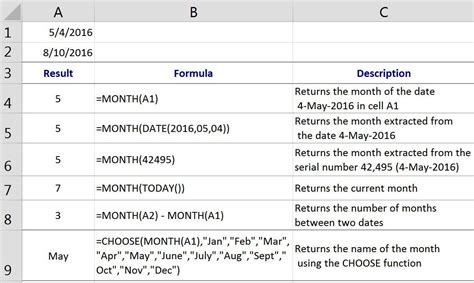How To Use The Excel MONTH Function