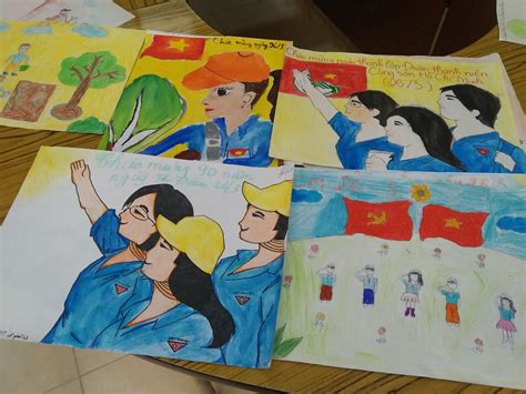 Vẽ Tranh Đoàn Thanh Niên Cộng Sản HỒ CHÍ MINH Đẹp Đơn Giản TH Điện