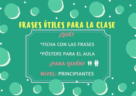 Frases útiles para la clase de español Escuela de isabela