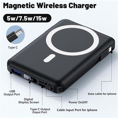 Yiisonger Magnetic Wireless Power Bank Mah Portable Charger