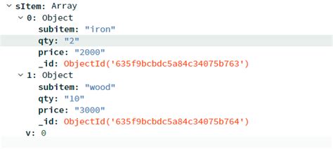 javascript i declare the objects inside the array i want to pass these data into backend