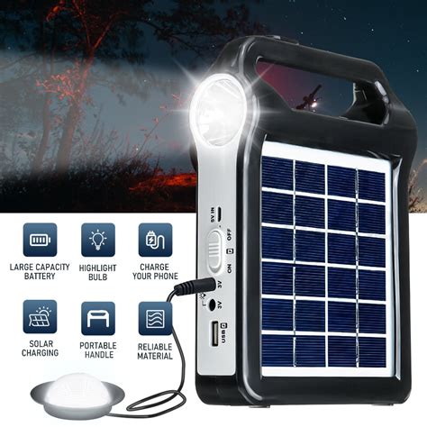 DFITO Portable Solar Panel Generator System Usb Port Built In Lighting