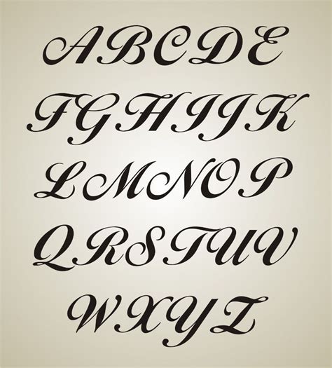 Fancy Cursive Alphabet Letters
