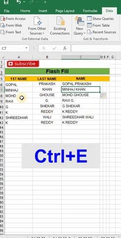 Combine First And Last Name In Excel How To Use Flash Fill In Excel