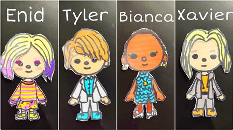 Wednesday Movie Character Drawing Toca Enid Tyler Bianca Xavier