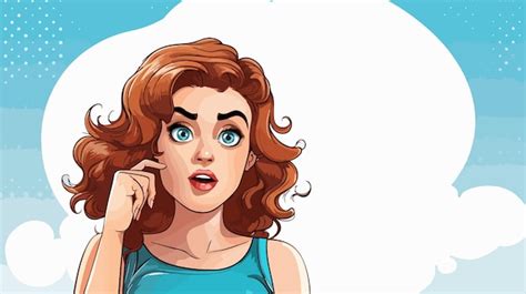 Chica de dibujos animados seria con ilustración de burbuja de habla