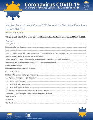Fillable Online Infection Prevention And Control IPC Protocol For