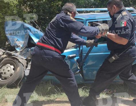 Prensado en accidente en carretera Mérida Cancún