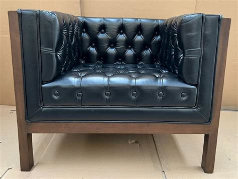 Casa Padrino Luxus Chesterfield Leder Sessel Schwarz Braun 91 X 78 X