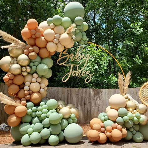 Buy DIY Sage Green Balloon Arch Garland Kit 137pcs Matte Green Nude