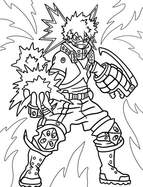 Coloriage Le Jeune Guerrier D Anime Katsuki Bakugo
