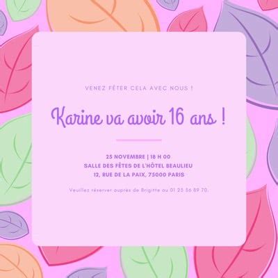 Carte d invitation anniversaire 1283 modèles gratuits Canva