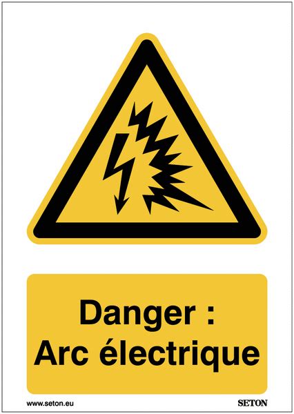 Panneaux ISO 7010 A3 A4 A5 Danger Arc électrique W042 Seton Belgique