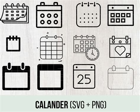 Calendar Svg Calendar Vector Calendar Clipart Date SVG Etsy Australia