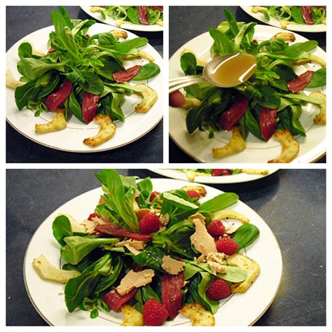 Salade de foie gras aux framboises La recette facile par Toqués 2 Cuisine