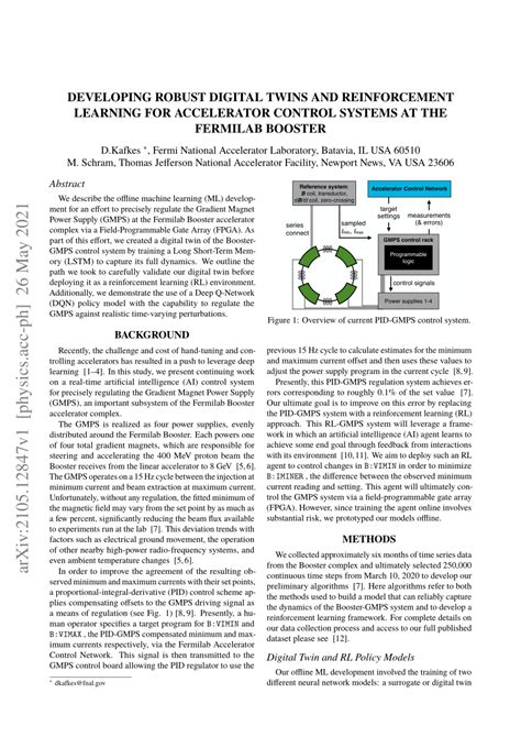 pdf developing robust digital twins and reinforcement learning for accelerator control systems