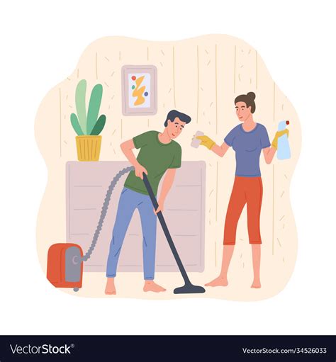 Man Cleaning House Clip Art