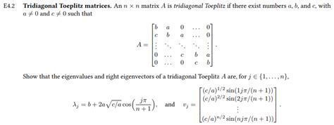 solved tridiagonal toeplitz matrices an n×n matrix a is
