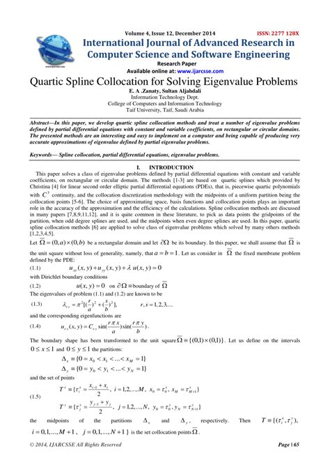 pdf quartic spline collocation for solving eigenvalue problems